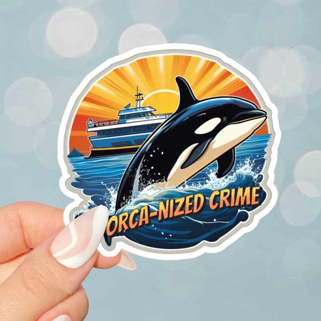 Orca-nized Crime Stickers - Playful Orca Whale Art for Ocean Lovers ...
