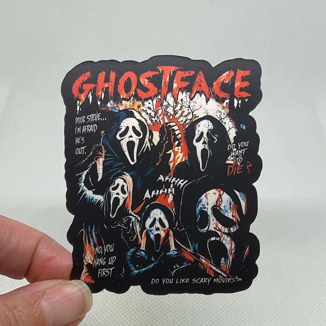Scary Ghostface Vinyl Stickers: Water-resistant Scream Stickers for ...