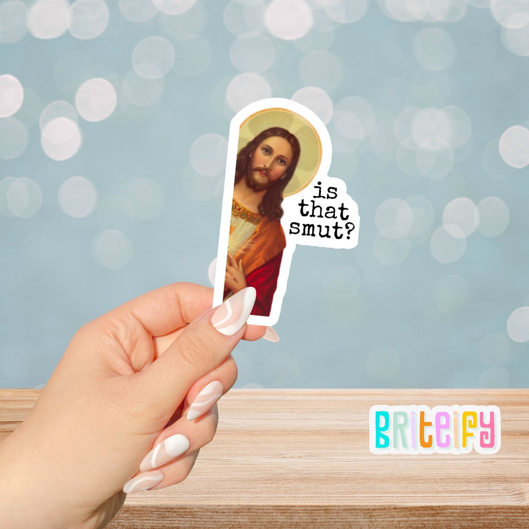 Peeking Jesus Sticker, is That Smut, Bookish, Kindles, Journals ...