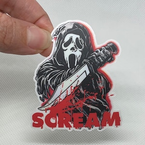 Scary Ghostface Vinyl Stickers: Water-resistant Scream Stickers for ...