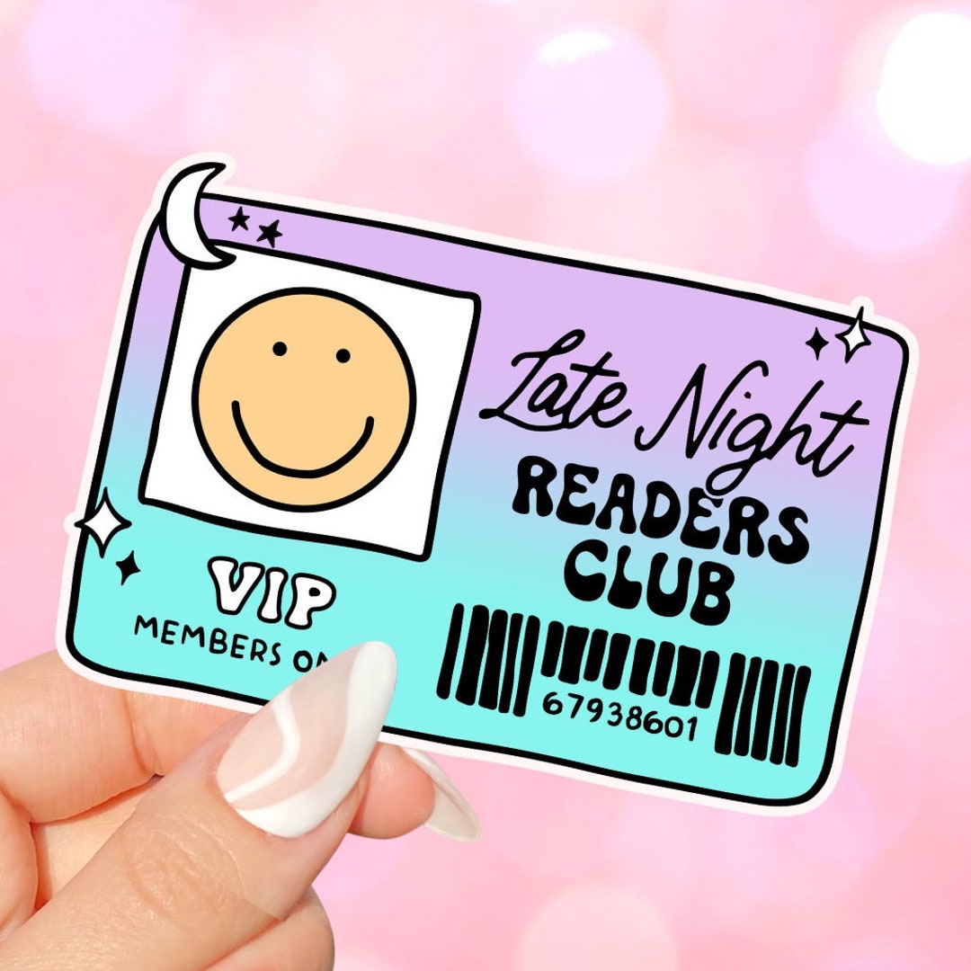 Late Night Readers Club Sticker for Kindles, E-readers, Bookish Gifts ...