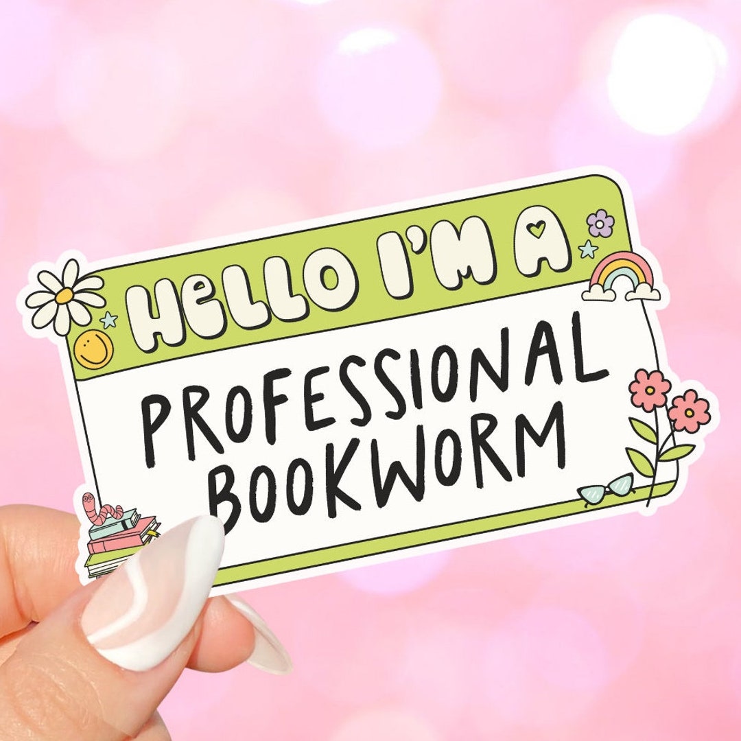 Green Professional Bookworm Sticker for Kindles, E-readers, Bookish ...
