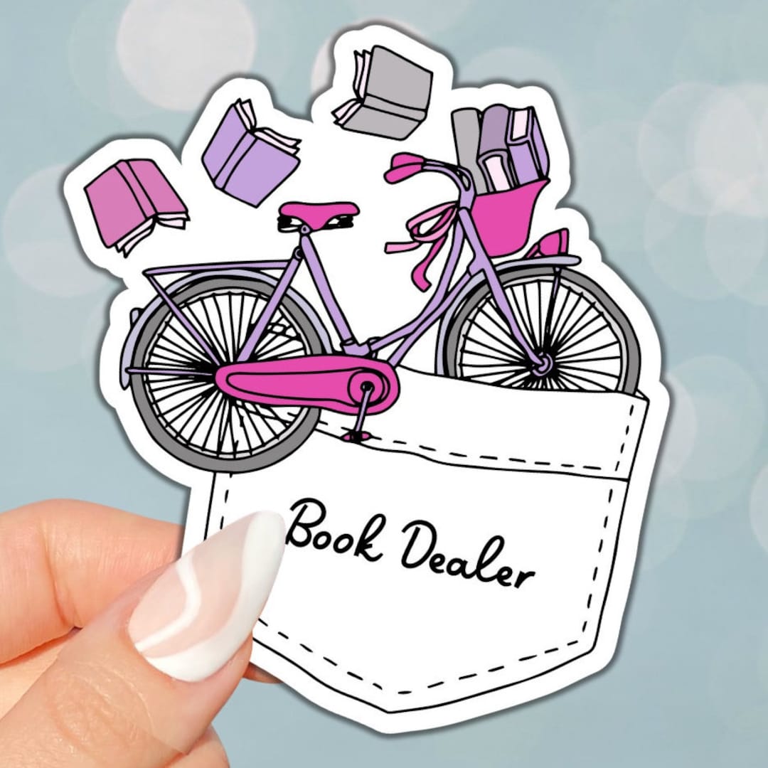 Book Dealer Bike Sticker for Kindles, E-readers, Bookish Gifts, Book ...