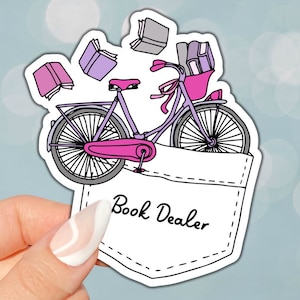 Book Dealer Bike Sticker for Kindles, E-readers, Bookish Gifts, Book ...