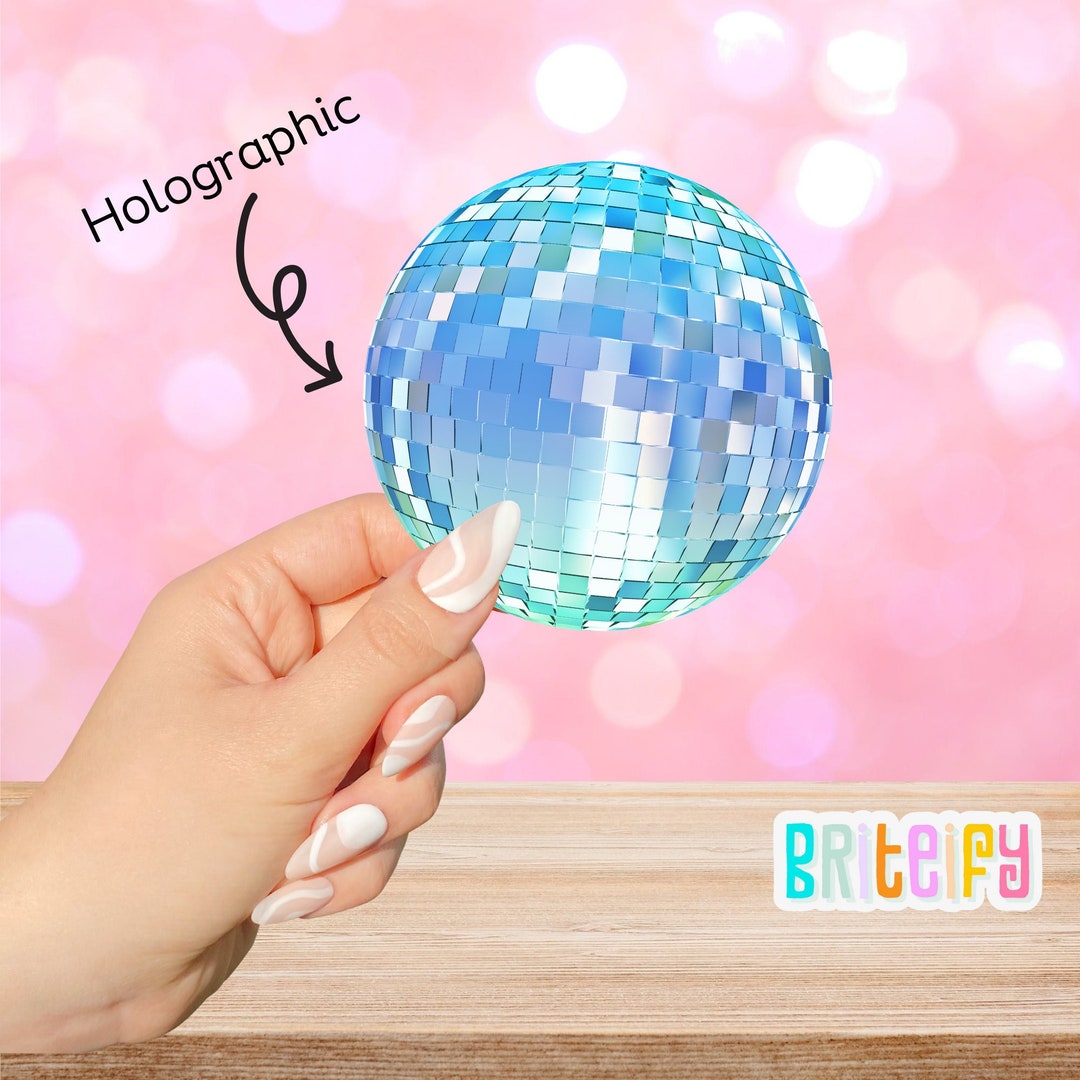 Holographic Disco Ball Vinyl Glossy Stickers Multicolor Shimmering ...