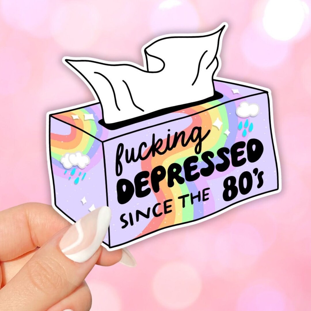 Depressed Since the 80's Sticker: Waterproof Vinyl Decal - Etsy