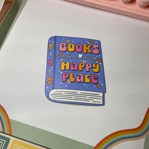 Books Are My Happy Place Vinyl Sticker for Book Lovers, Book Gifts ...