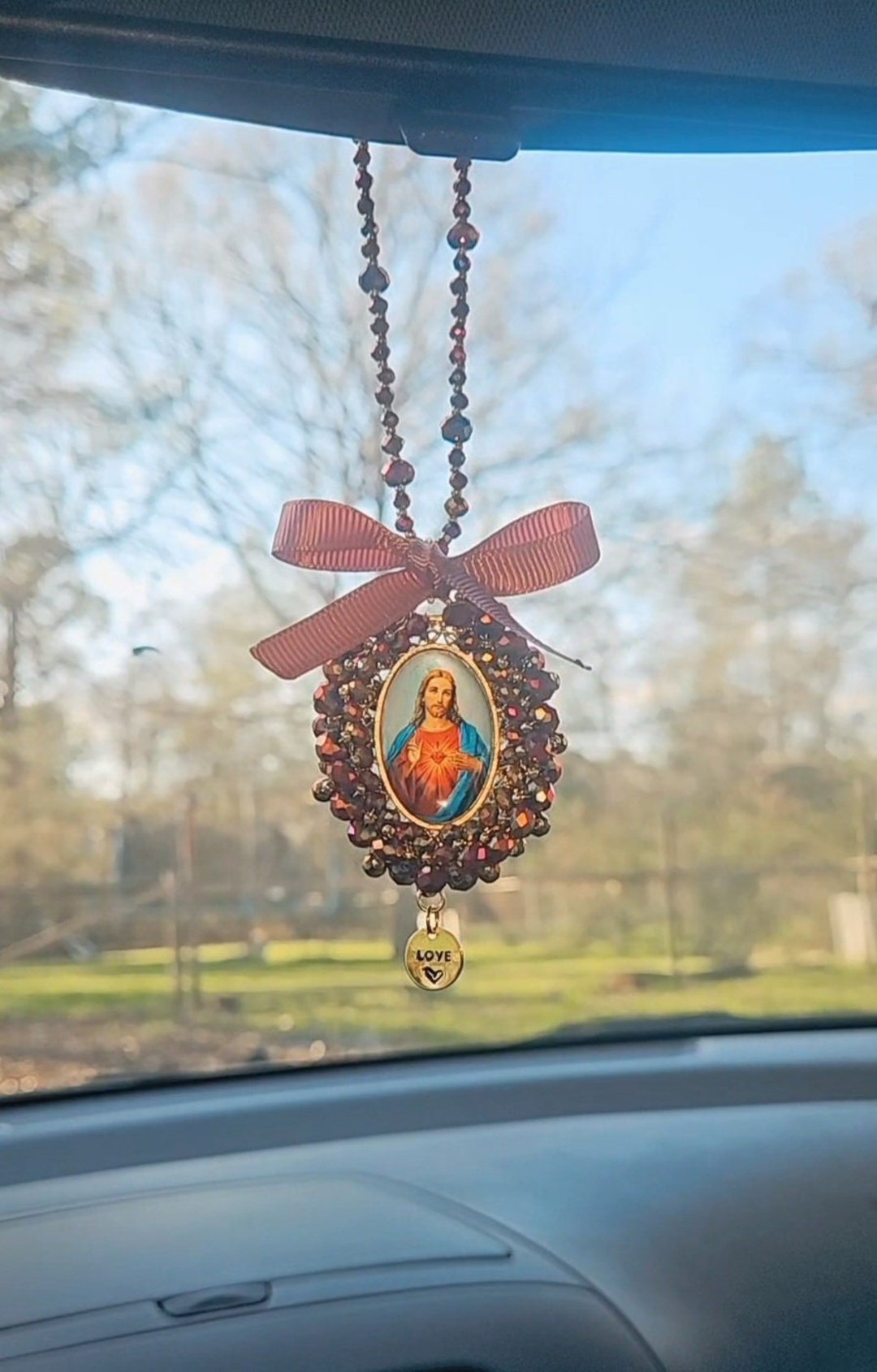 Sacred Heart of Jesus Car Charm-miracle Heart-car Hanging Accessories ...