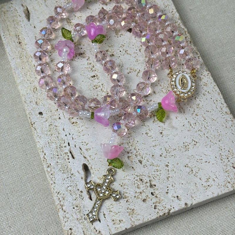 Rosary Rose Glass Beads - Etsy