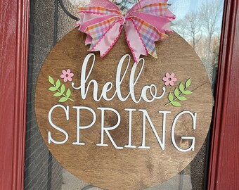 Hello Spring Door Sign - Etsy