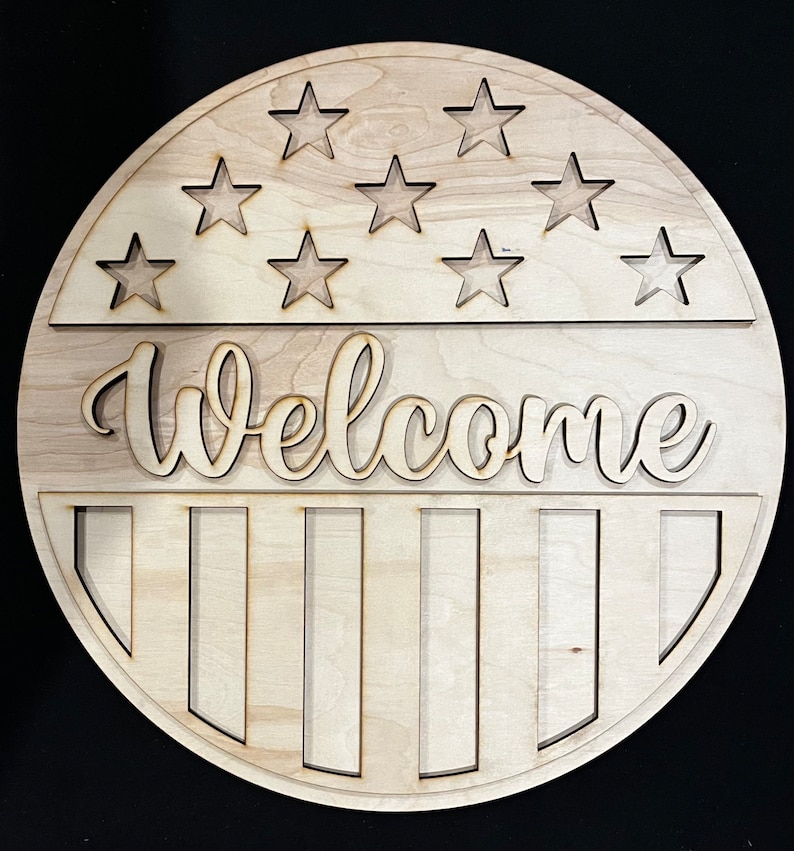 DIY Stars and Stripes Door Sign, American Flag DIY Door Hanger ...
