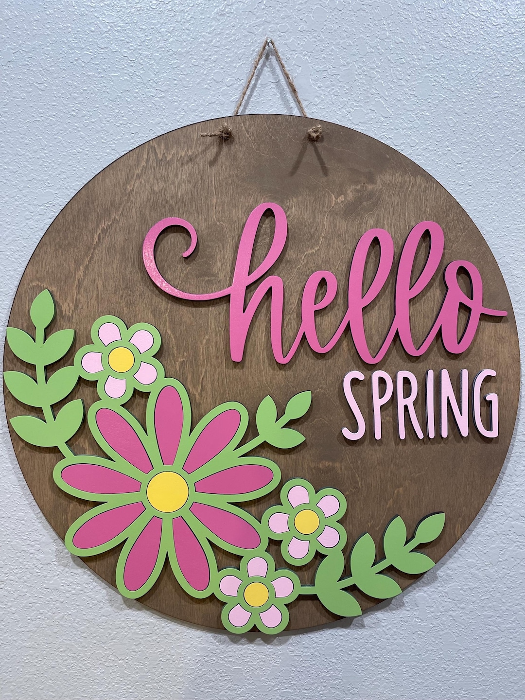 Hello Spring Door Sign | Spring Wreath | Spring Flower Door Sign - Etsy