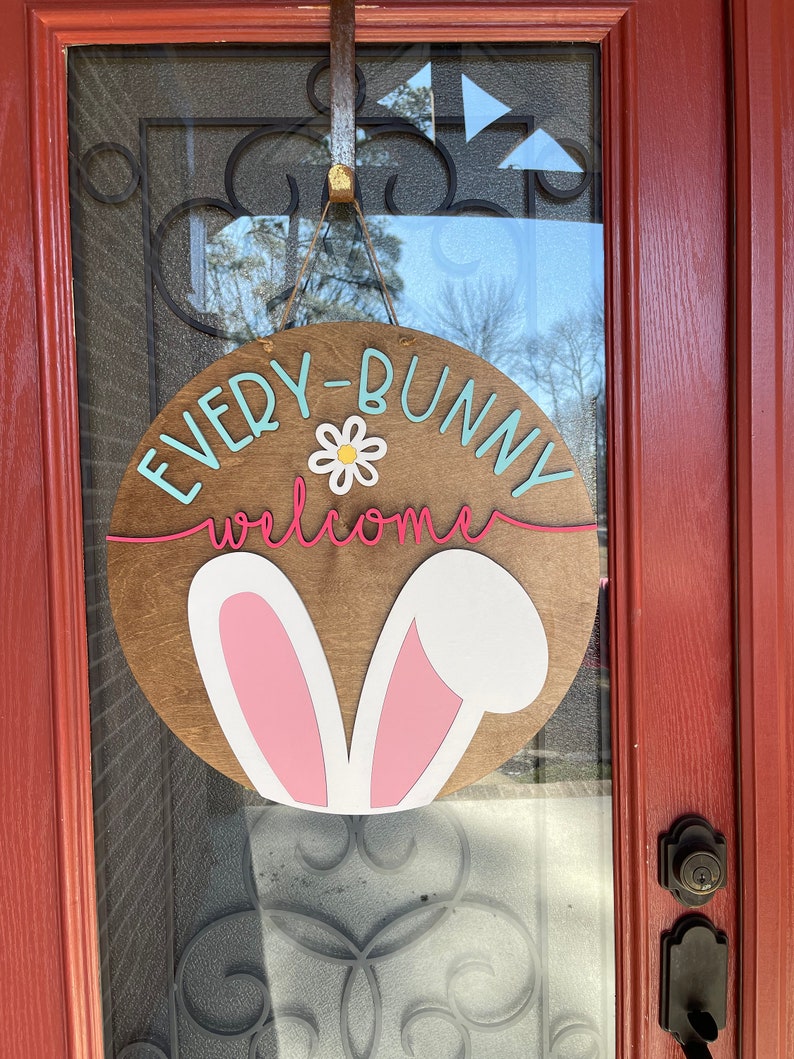 Every Bunny Welcome Door Sign - Etsy