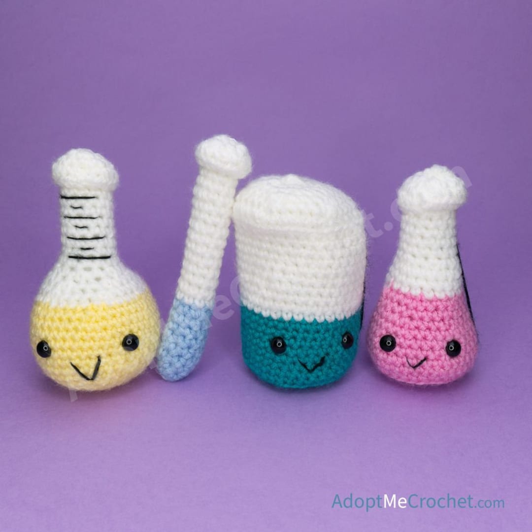 Laboratory Supplies (beaker, Flask, Test Tube) Crochet Plush Amigurumi ...