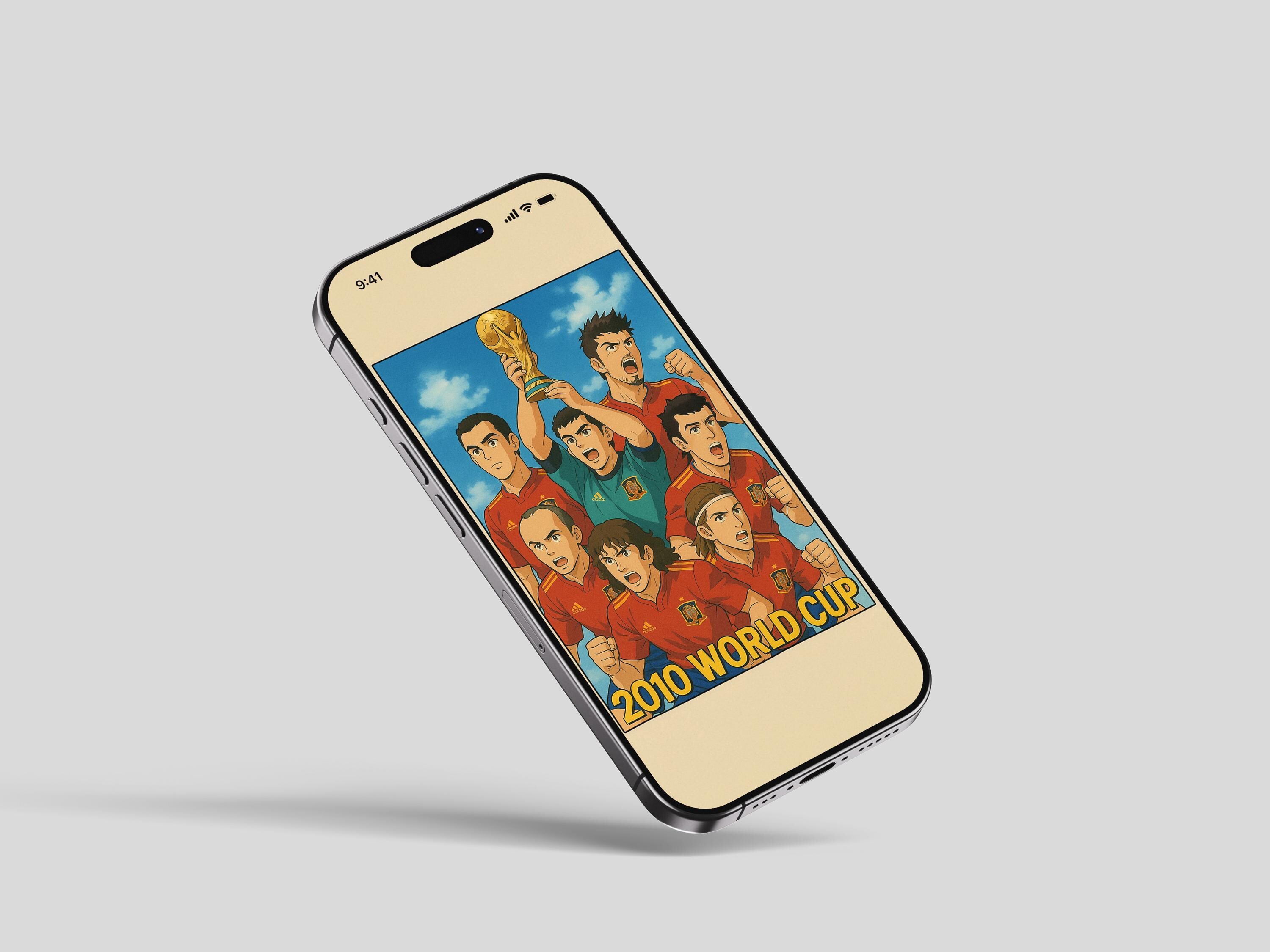 Spain 2010 World Cup 1980s Anime – Poster & Phone Wallpaper - Etsy
