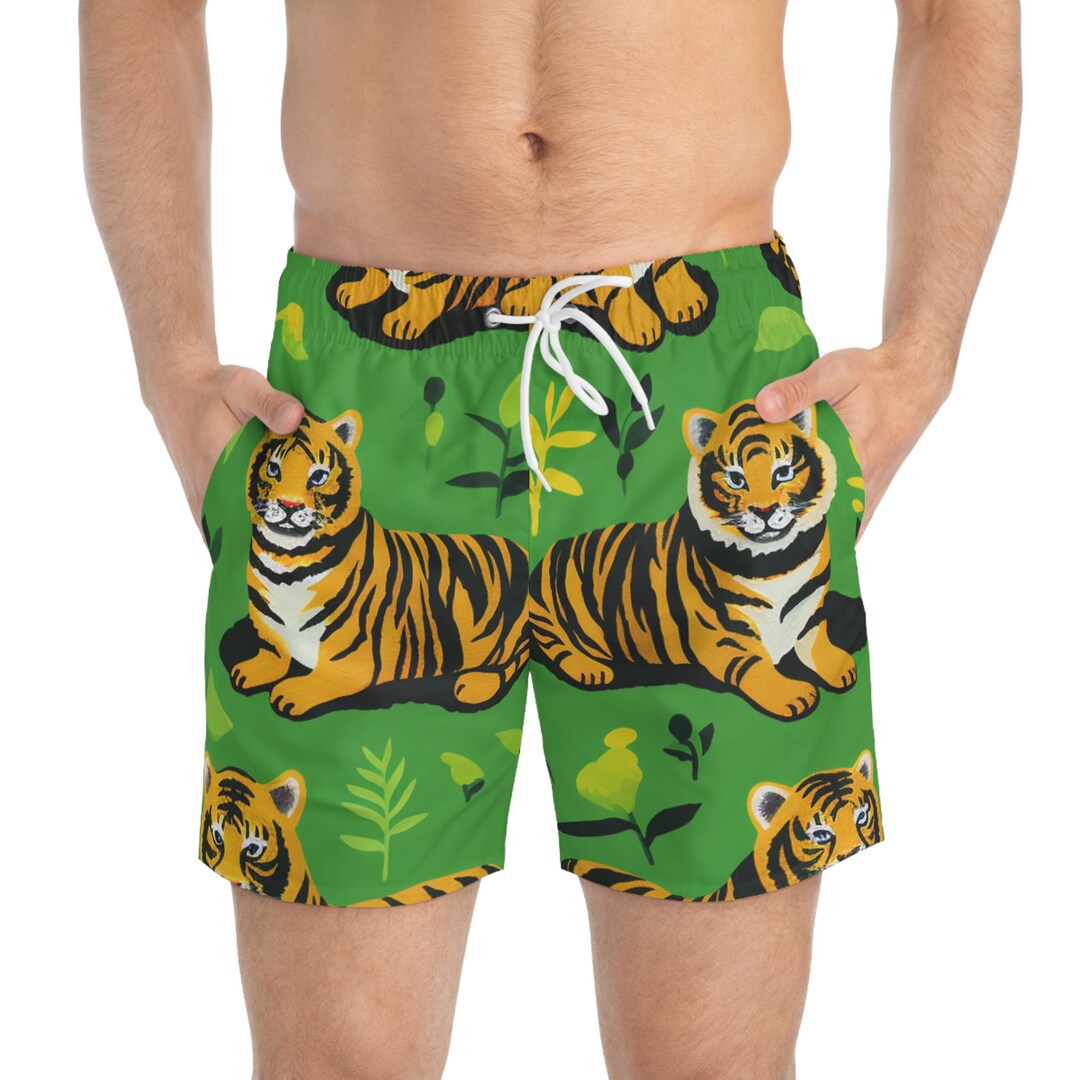 Green Tiger Swim Trunks - Etsy