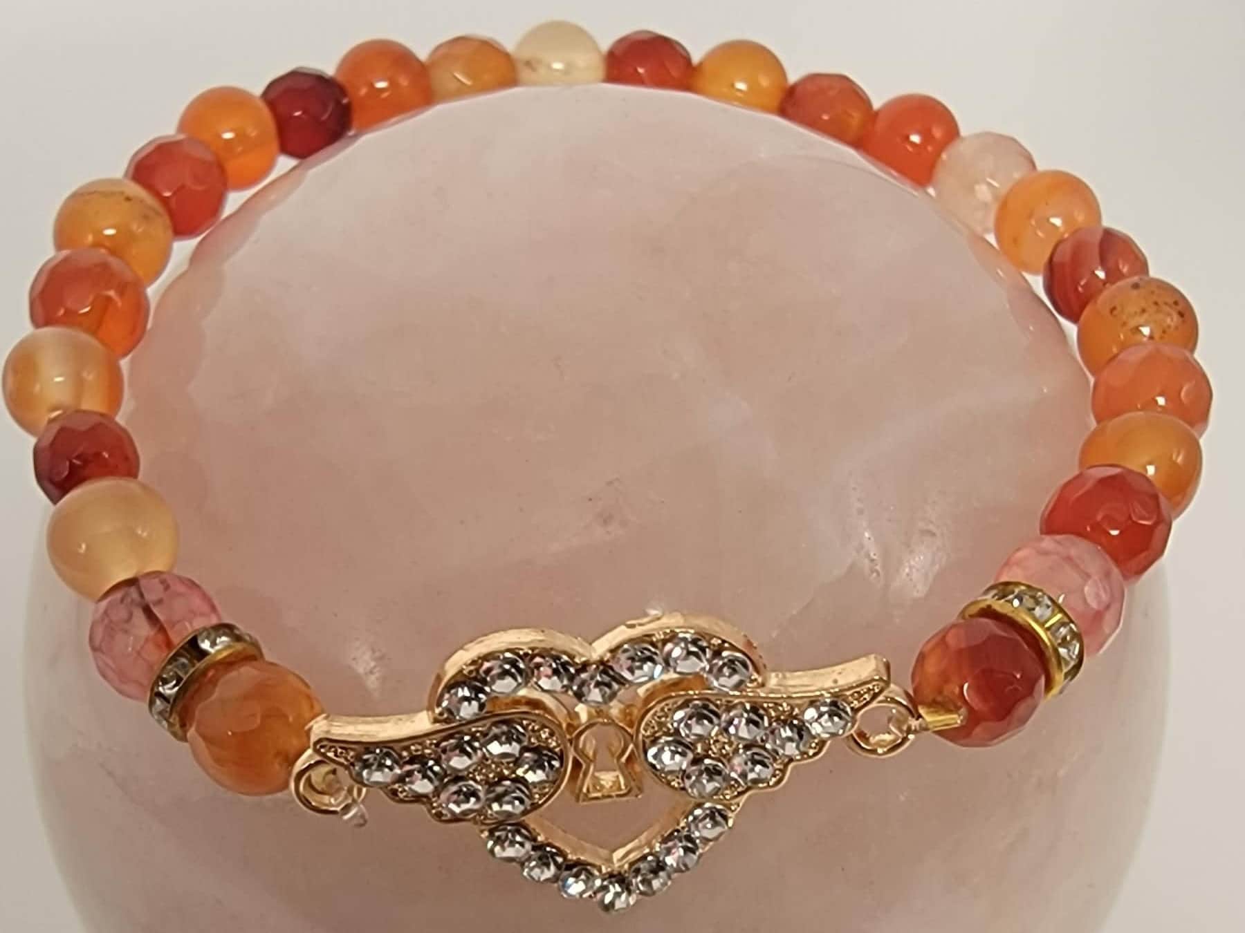 Piedra De Cornalina Con Cuarzo Rosa - Etsy