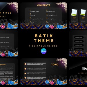 Premium Canva Template - BATIK THEME - Etsy