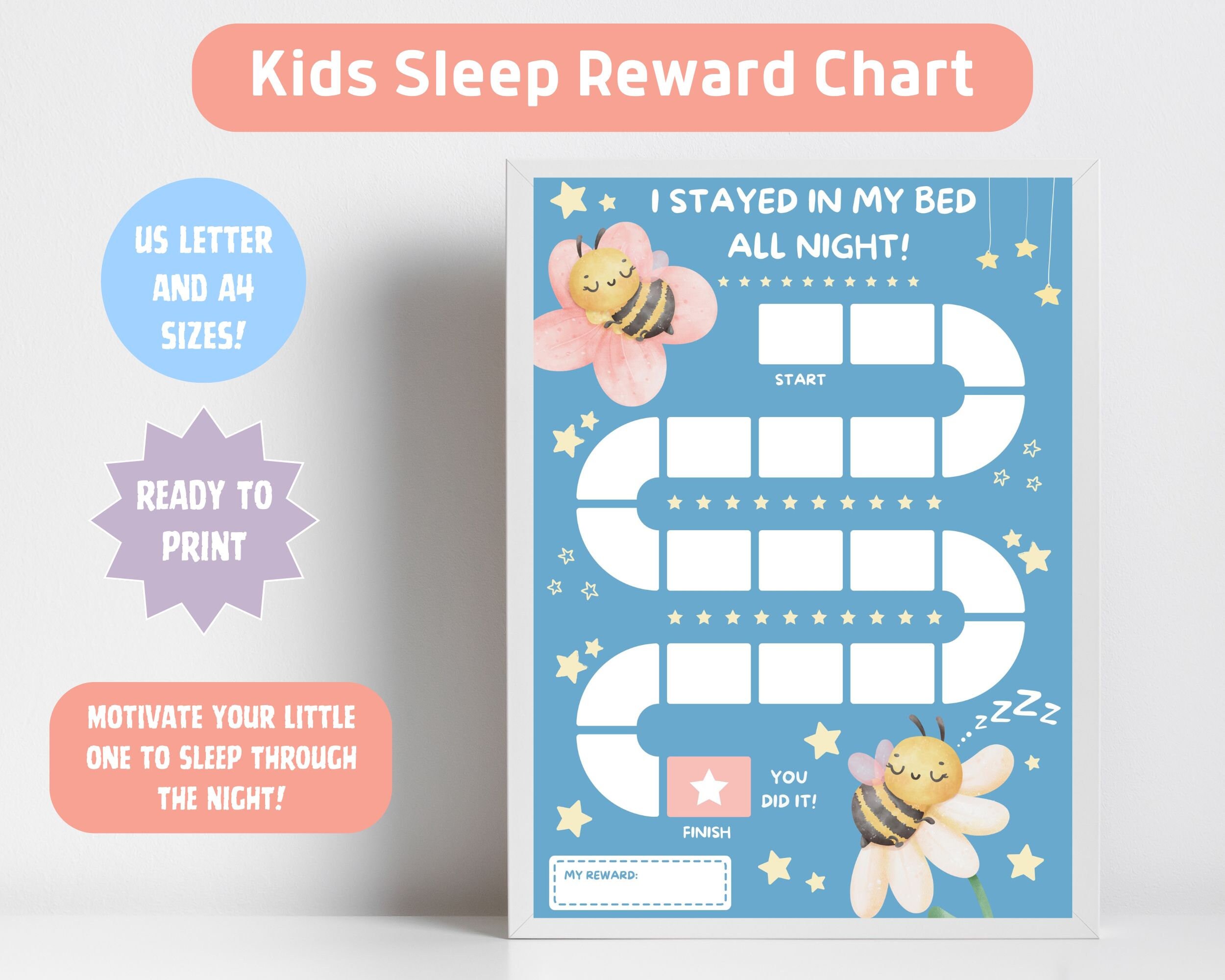 Printable Kids Sleep Reward Chart, Sleeping Chart, Sleep Tracker ...
