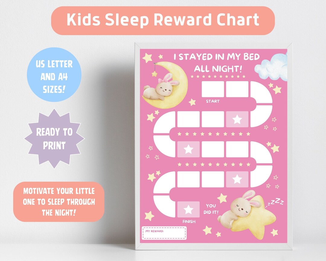 Printable Kids Sleep Reward Chart, Sleeping Chart, Sleep Tracker, Bunny ...