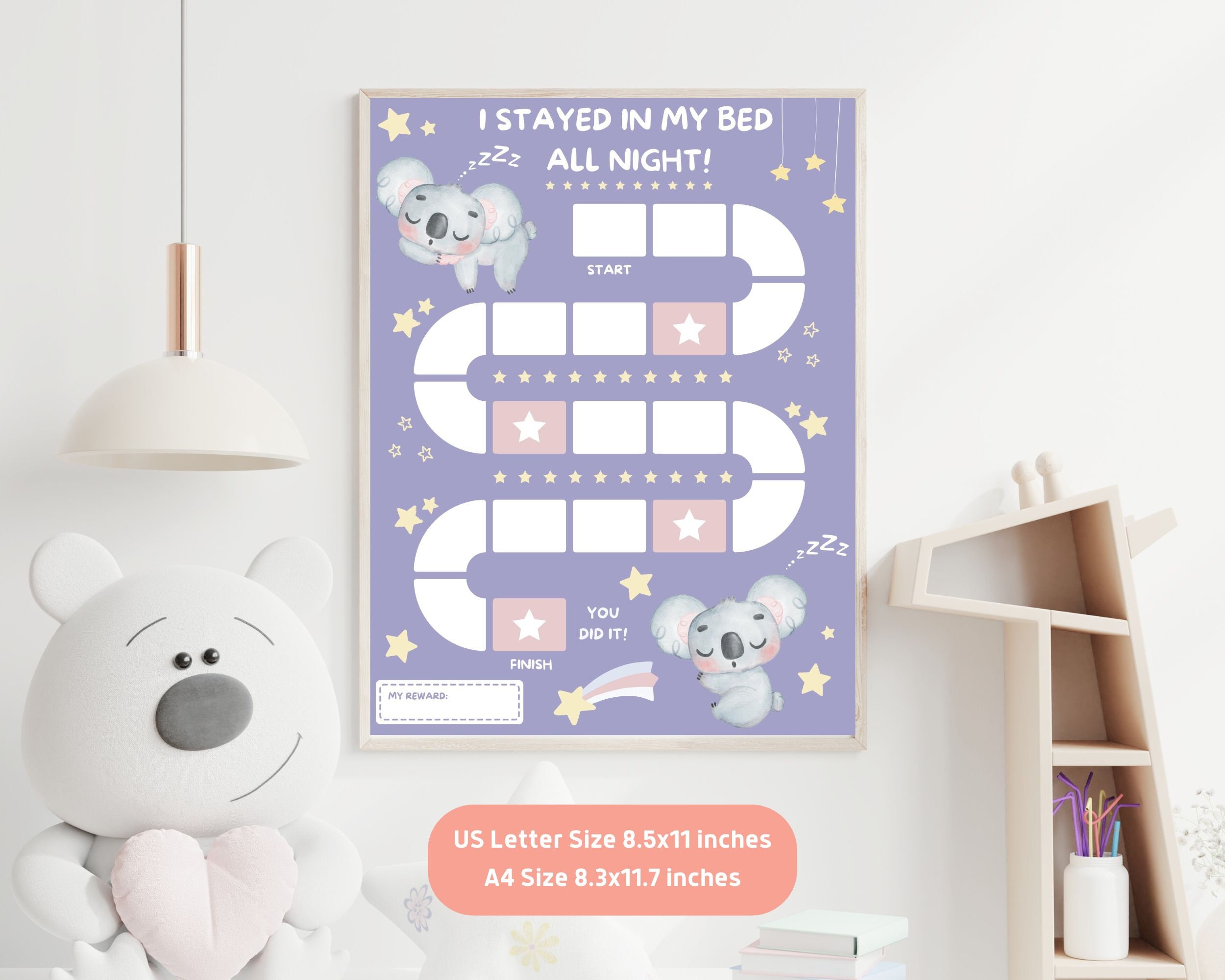 Printable Kids Sleep Reward Chart, Koala Sleep Chart, Sleep Tracker ...