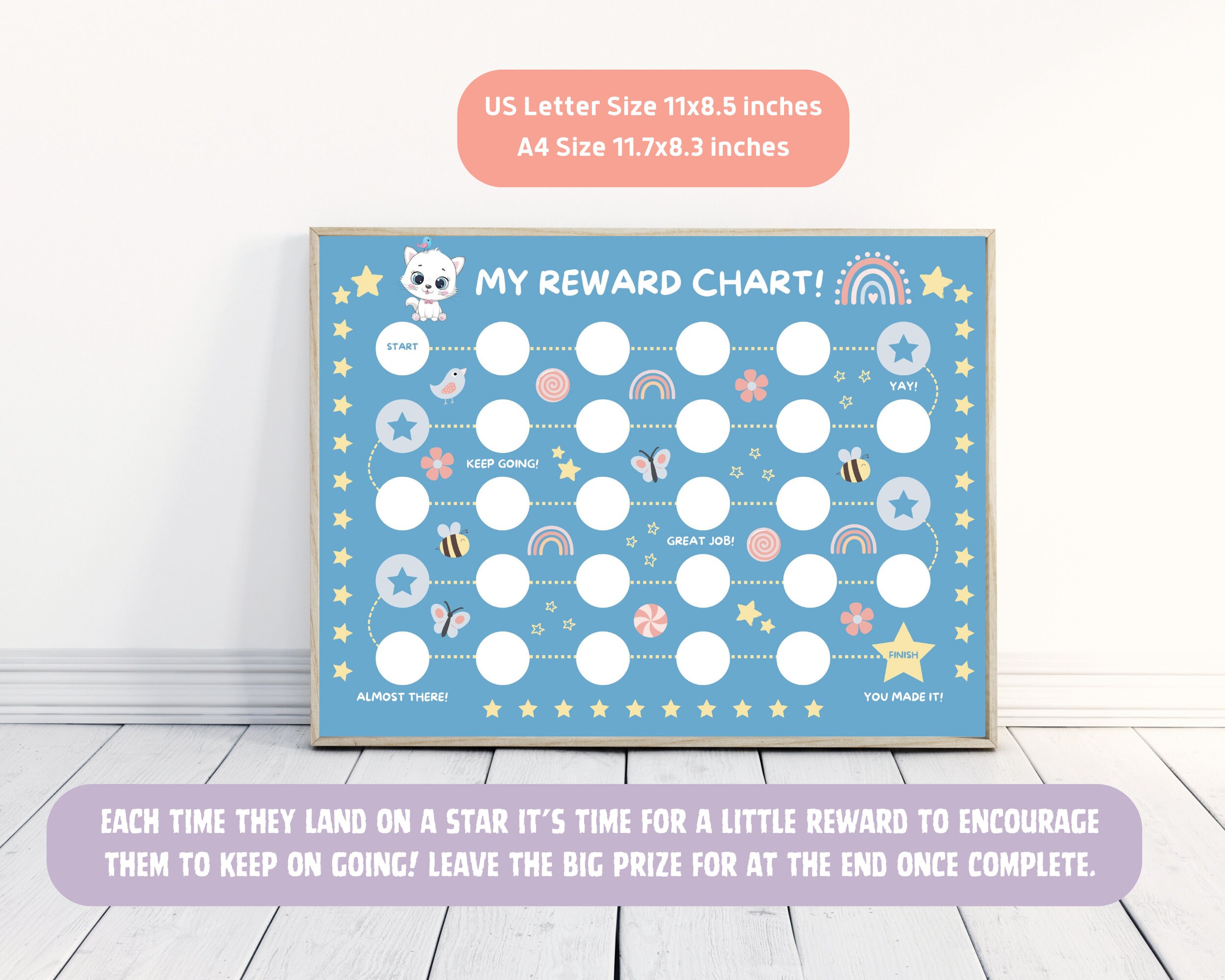 Printable Kids Reward Chart, Boho Rainbow Reward Chart, Toddler Sticker ...