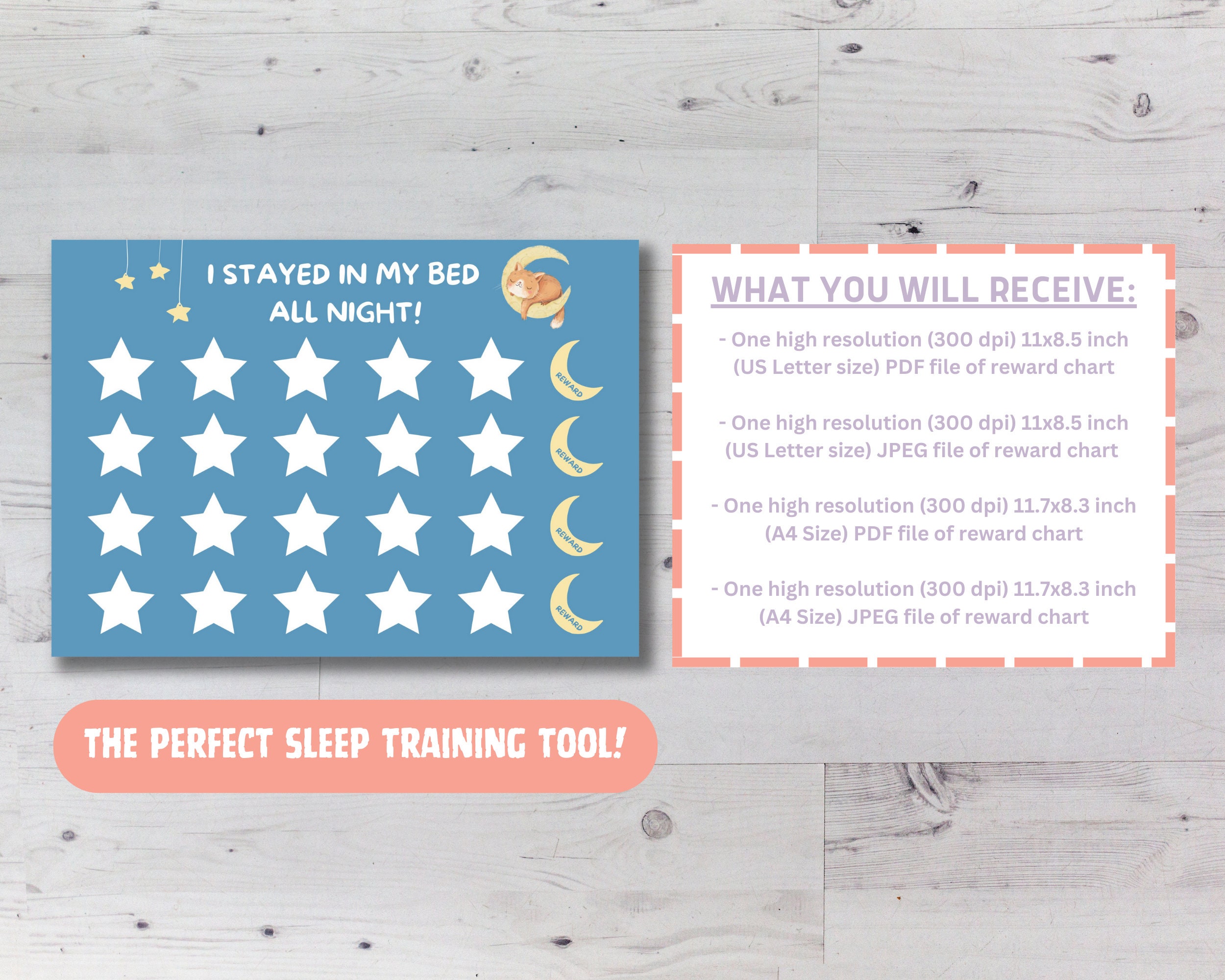 Printable Kids Sleep Reward Chart, Stay in Bed Sticker Chart, Sleep ...