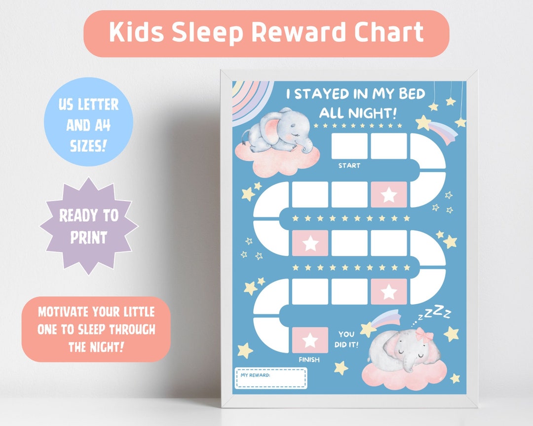Printable Kids Sleep Reward Chart, Sleeping Chart, Sleep Tracker ...