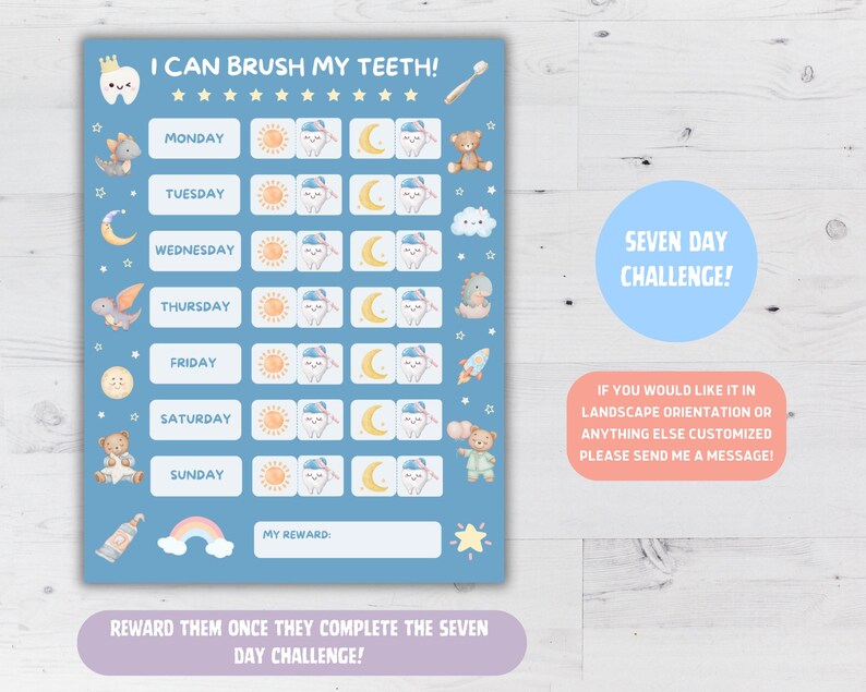 Printable Tooth Brushing Reward Chart, I Brushed My Teeth, Dinosaur ...