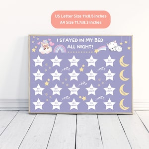 Printable Kids Sleep Reward Chart, Stay in Bed Sticker Chart, Toddler ...