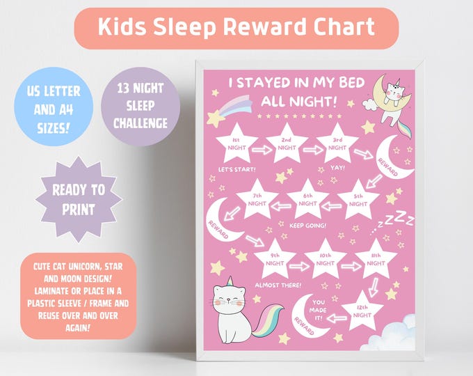 Editable Bedtime Printable Bundle, Sleep Sticker Chart Template, Boys ...