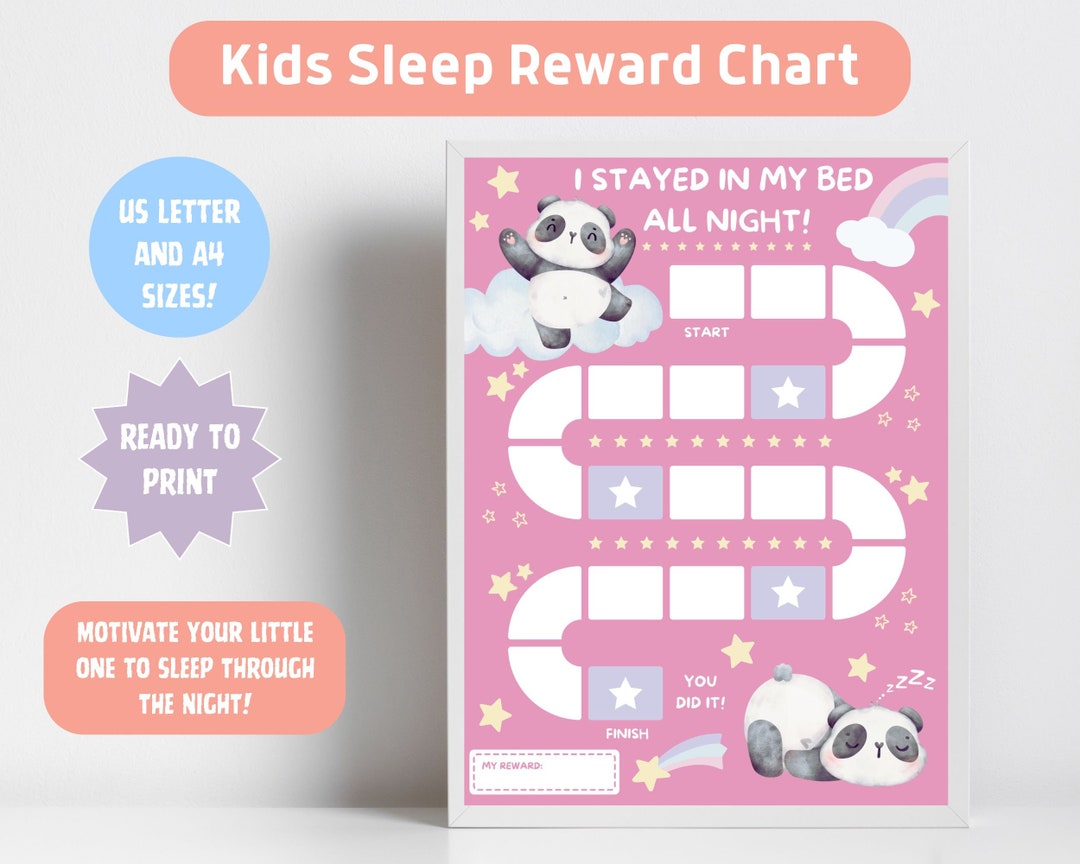 Printable Kids Sleep Reward Chart, Pink Sleeping Chart, Sleep Tracker ...