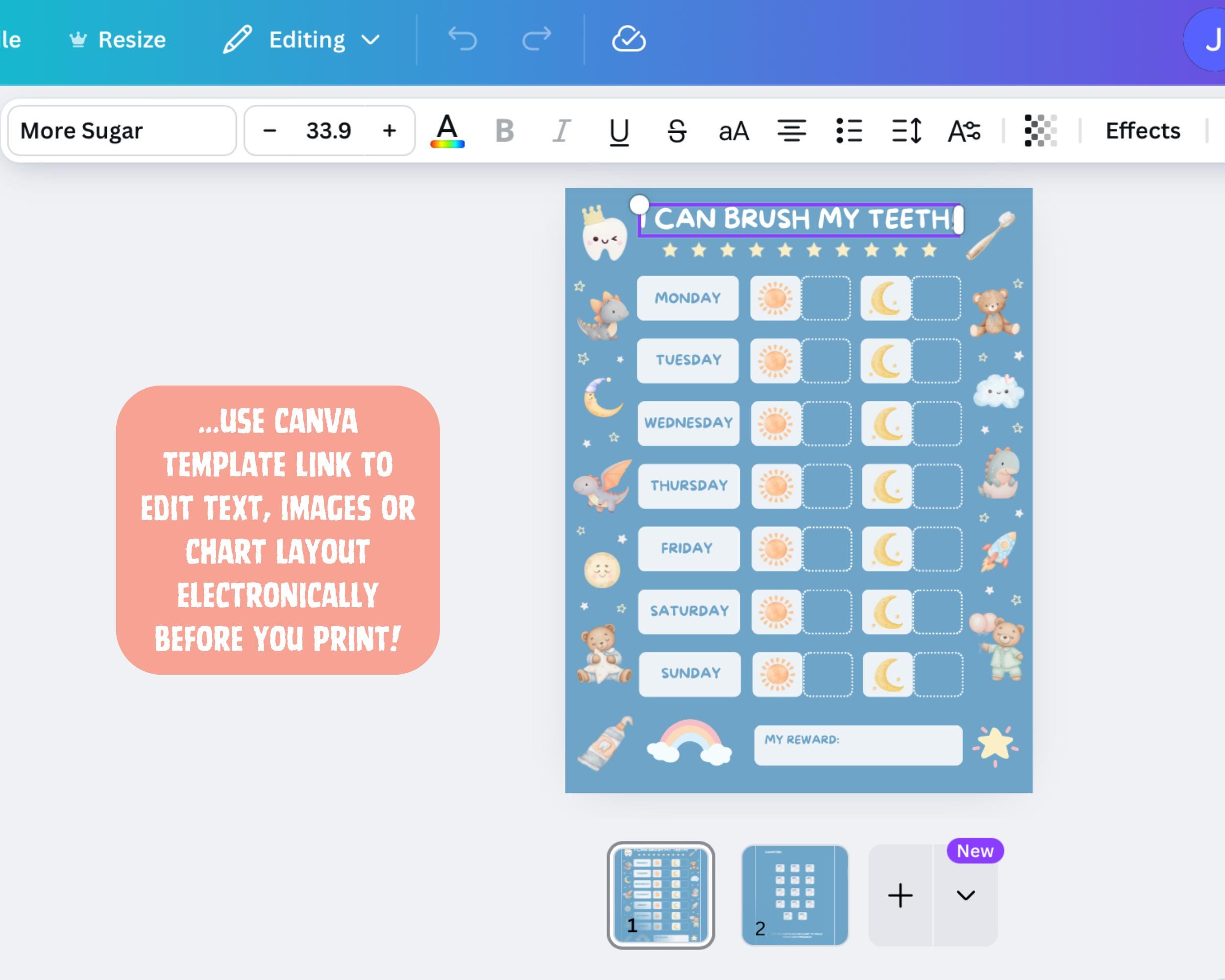 Printable Tooth Brushing Reward Chart, I Brushed My Teeth, Dinosaur ...