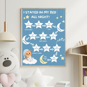 Printable Kids Sleep Reward Chart Cat Star Moon Sleeping - Etsy