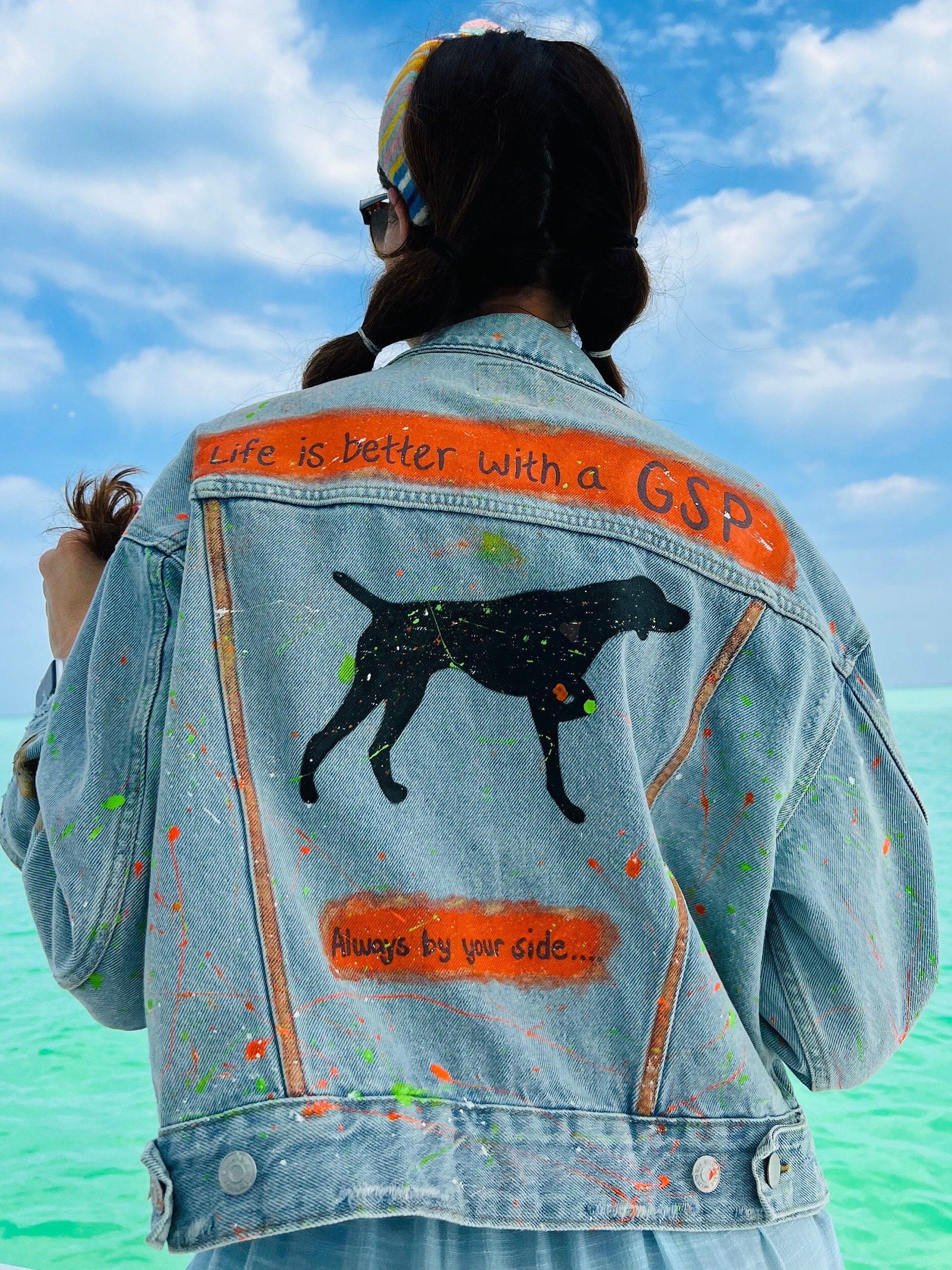 For the Love of Gsp’s, Women’s Hand Painted Denim Jacket, German ...