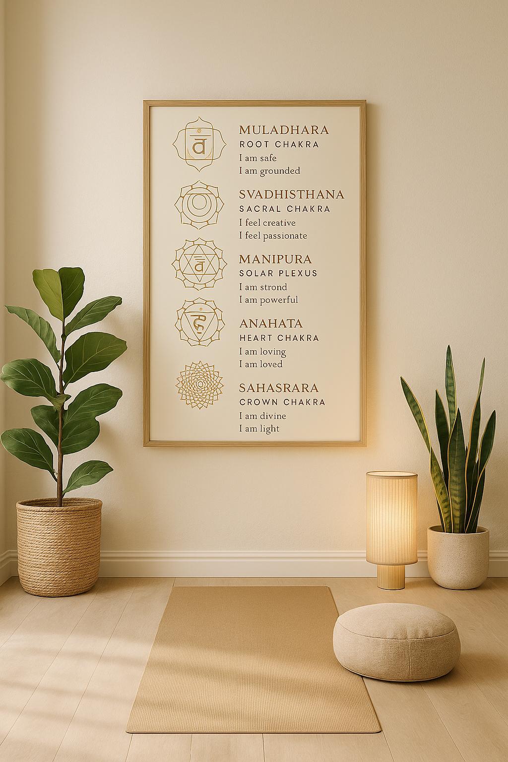 7 Chakra Wall Art Printable - Instant Download Yoga Decor | Spiritual ...