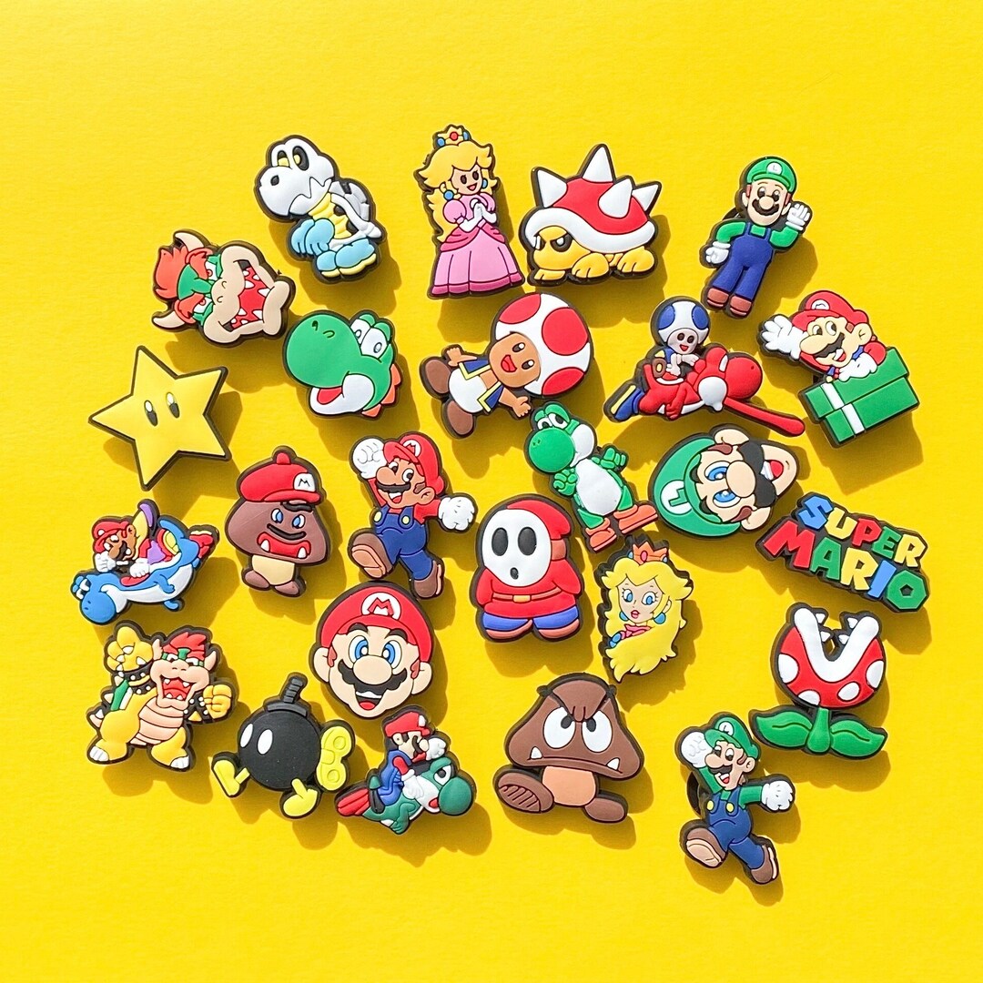 Super Mario Shoe Charms /luigi and Princess Peach Shoe Charms / Shoe ...