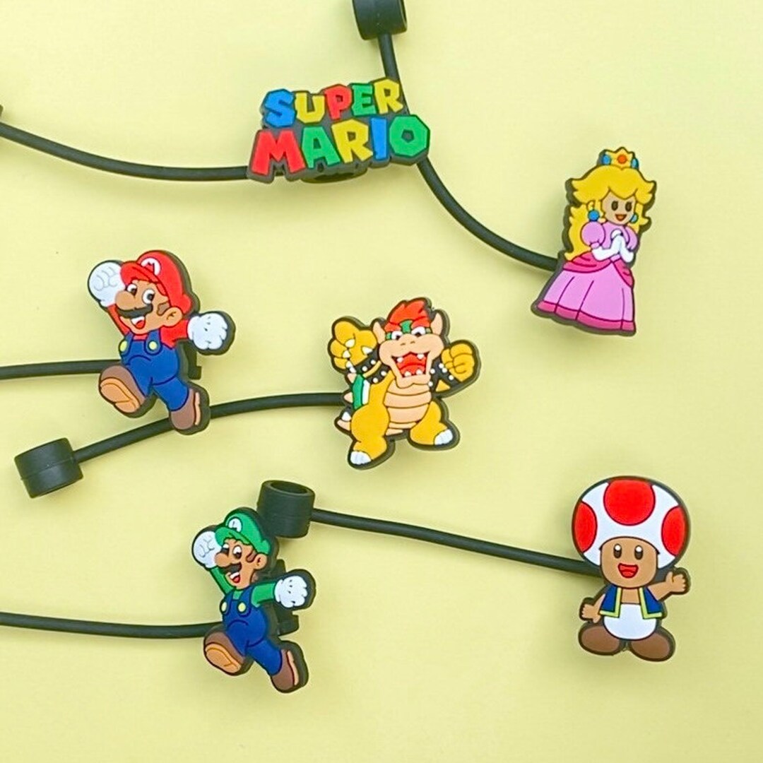 Mario Straw Topper Charms | Mario Straw Charms | Cute Straw Charms ...