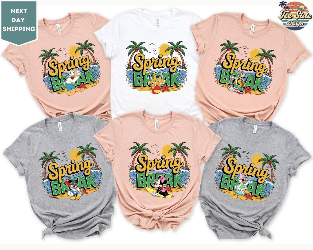 Disney Mickey and Friends Spring Break 2025 Group Shirt, Disney Cruise ...