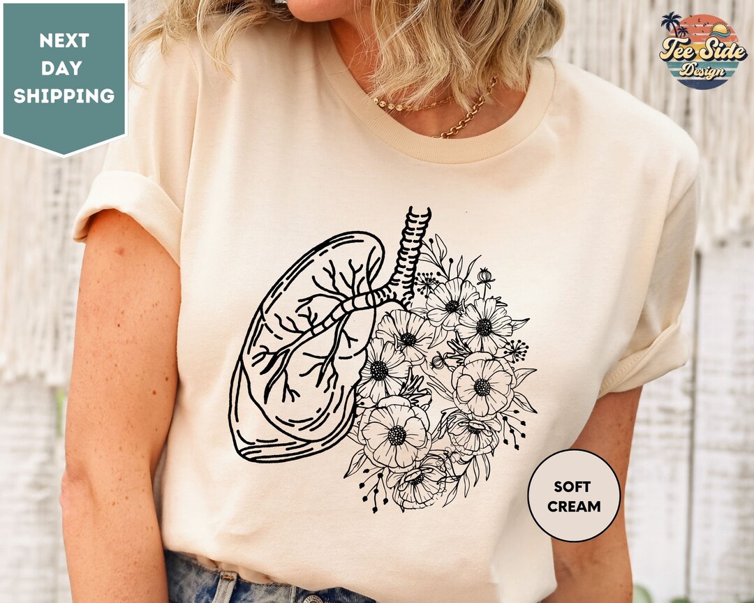 Anatomical Lung Shirt, Therapist Shirt, Floral Lungs Shirt, Respiratory ...