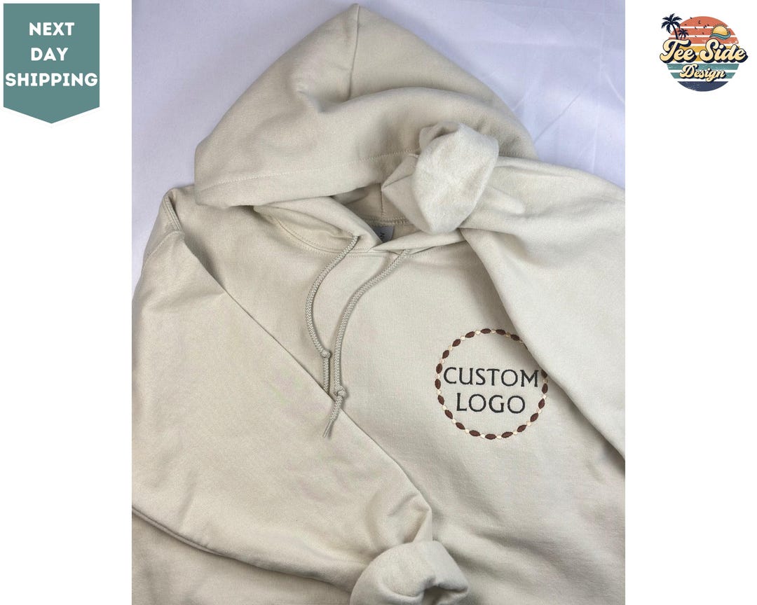 Personalized Business Logo Embroidery Hoodie, Your Logo Embroidered ...