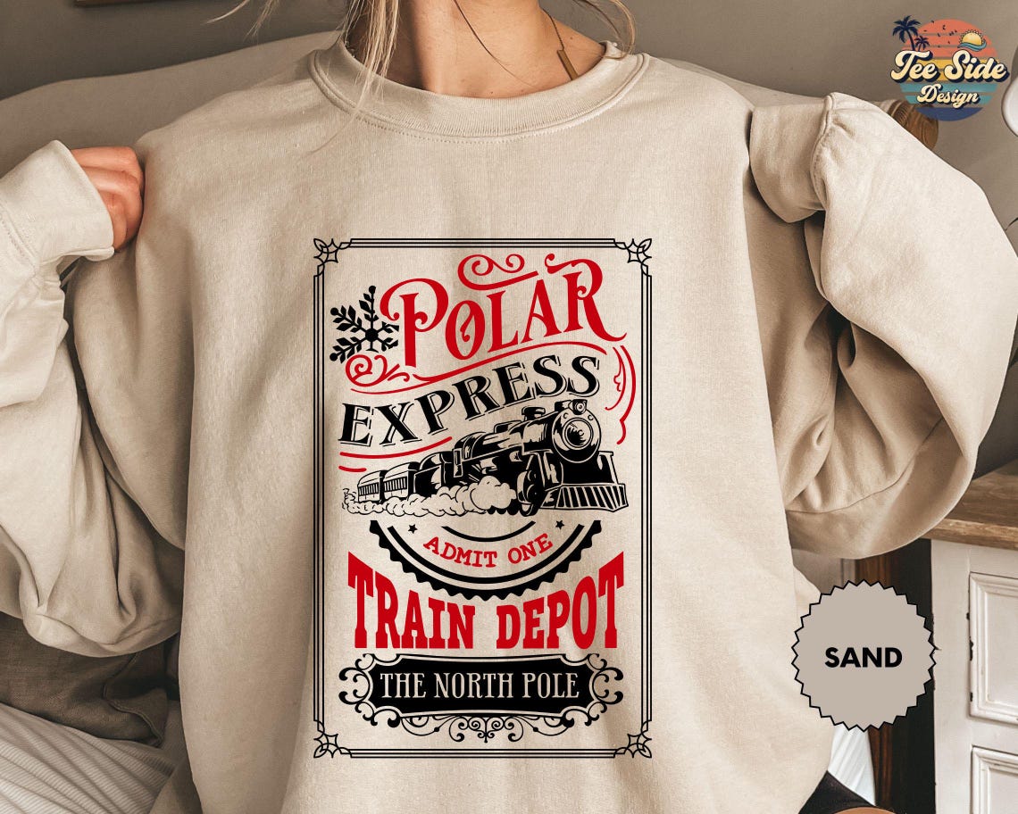 Polar Express Christmas Sweat, Polar Express Ticket Sweat, Train Depot ...