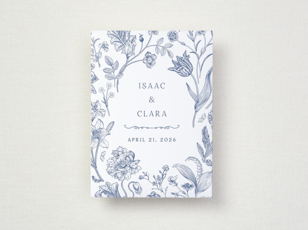 Blue Floral Wedding Favors, Custom Wildflower Seed Packet - Etsy