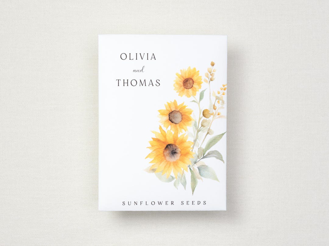 Sunflower Seed Packet With Seeds Included, Personalized Sunflower Seed ...