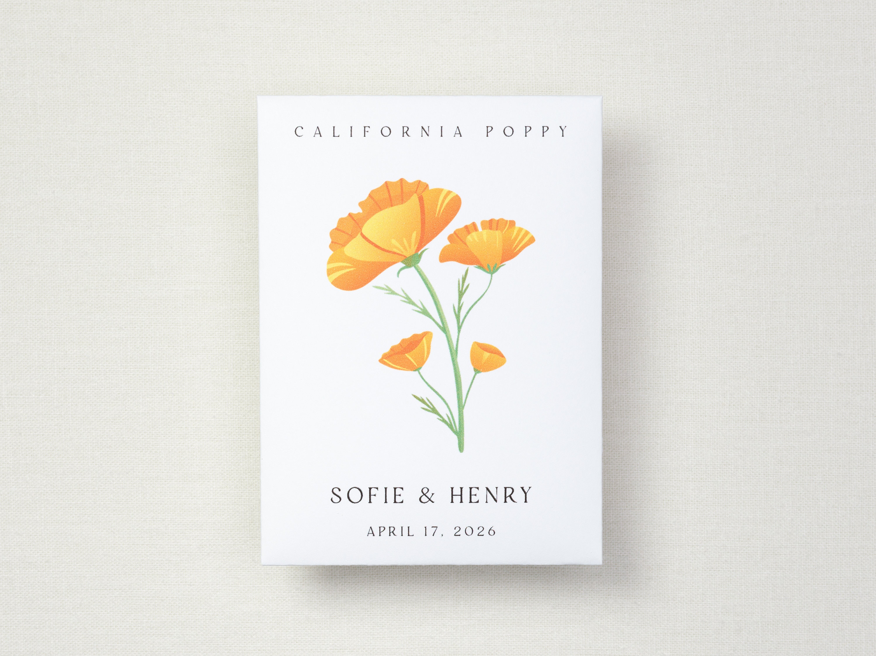 California Poppy Seed Packet Favor Personalized Wedding Seed Packet ...