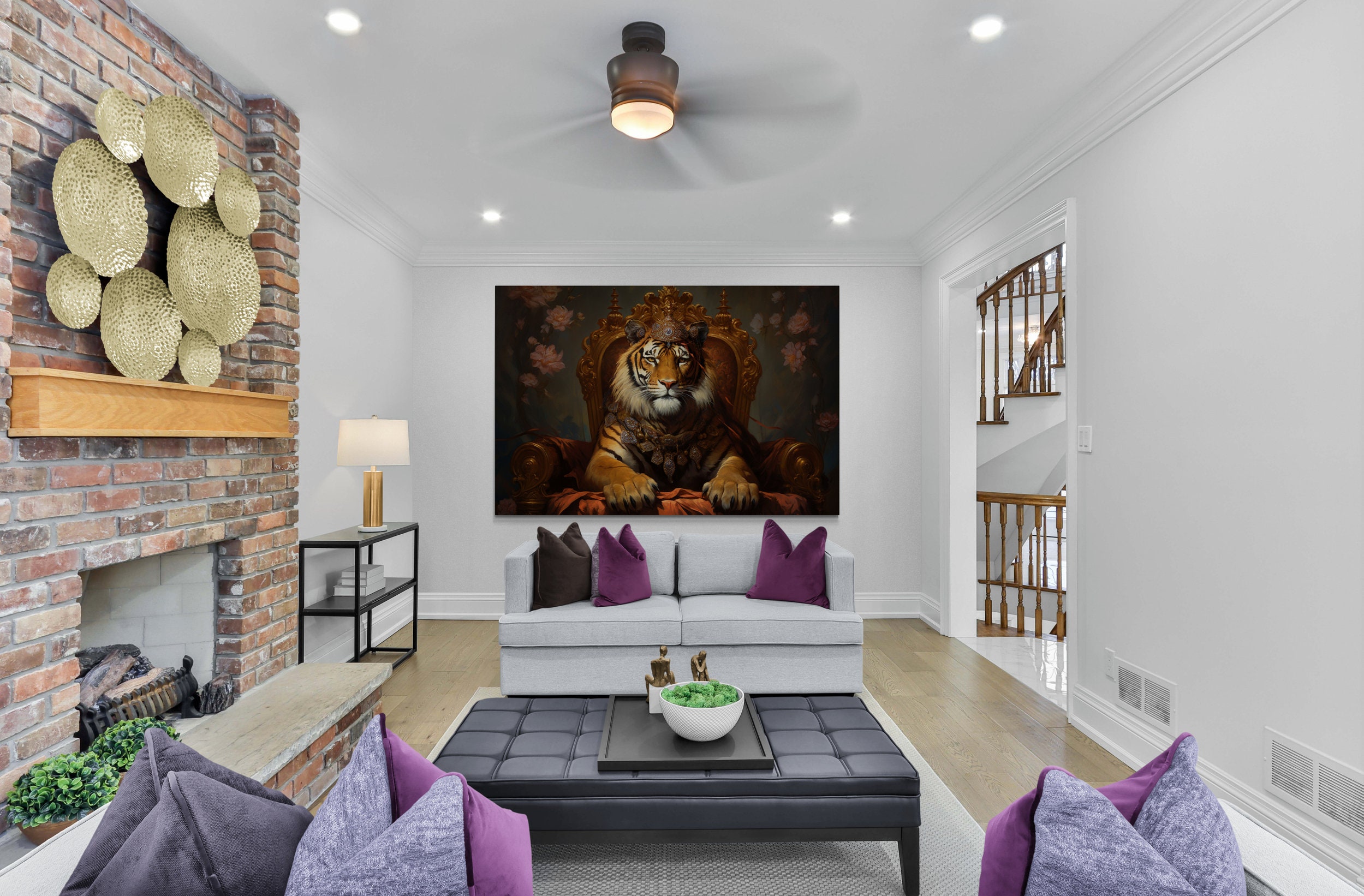 Tiger King Wall Art High Quality Digital Download: Crowned Tiger on ...