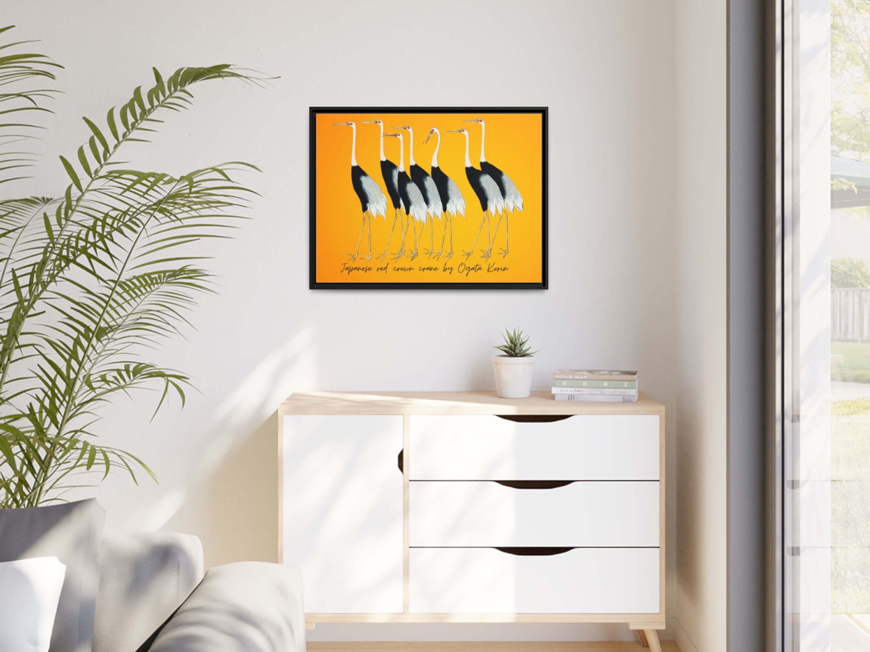 Ogata Korin Japanese Red-crowned Cranes Digital Print - Japandi Style ...