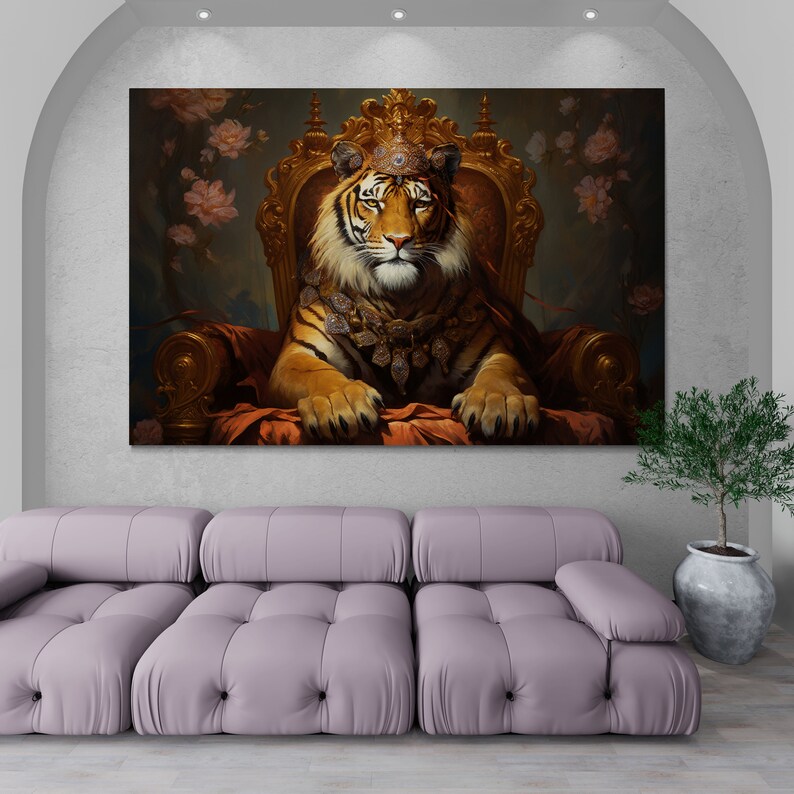Tiger King Wall Art High Quality Digital Download: Crowned Tiger on ...