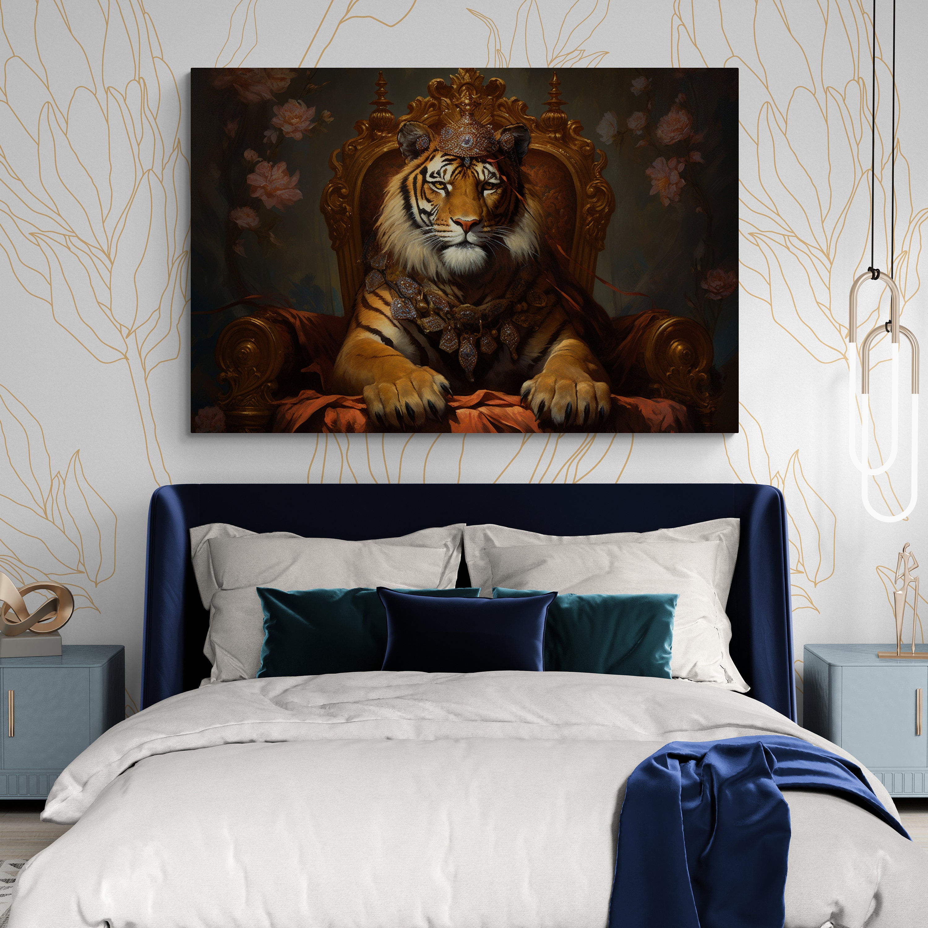 Tiger King Wall Art High Quality Digital Download: Crowned Tiger on ...