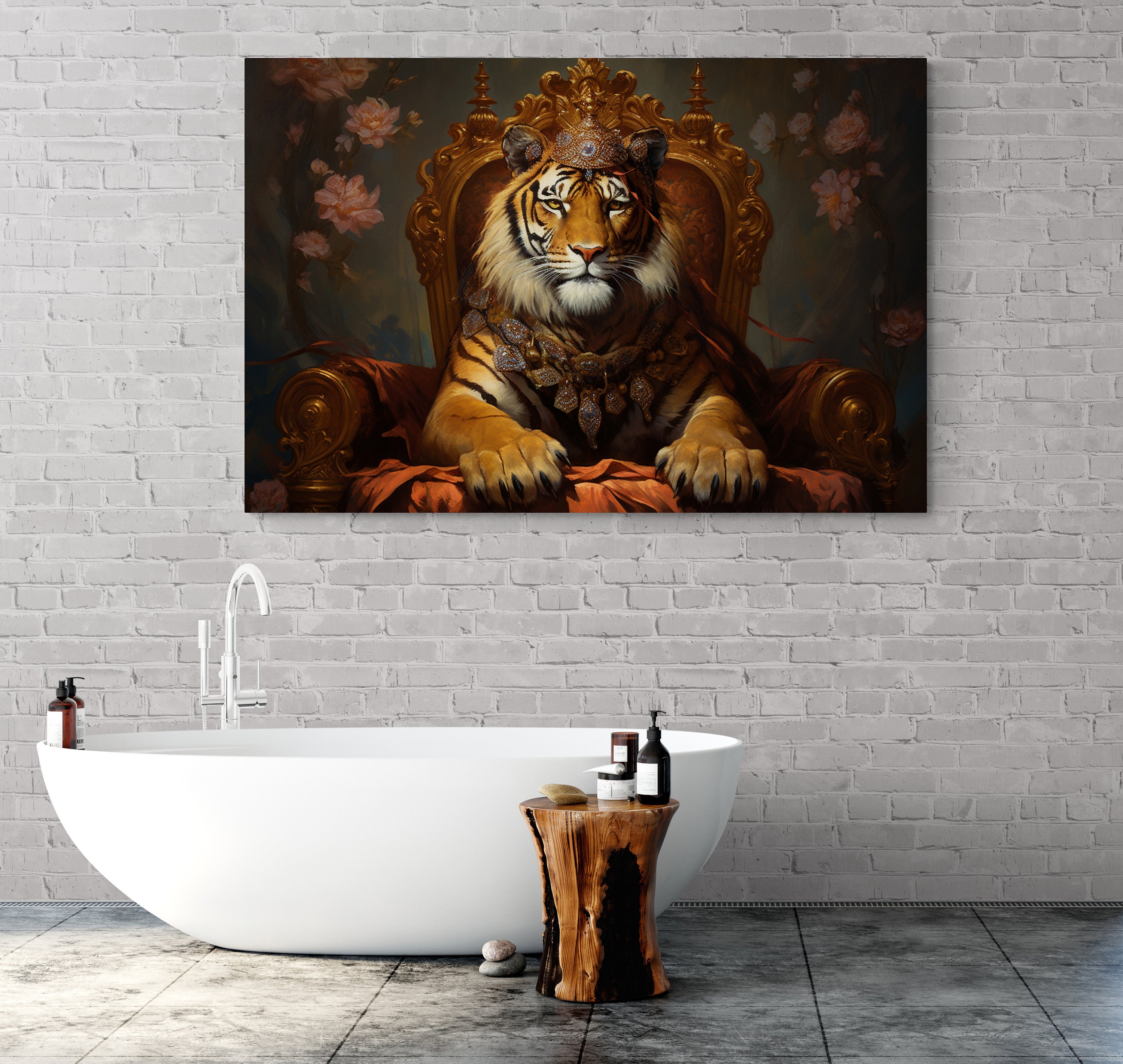 Tiger King Wall Art High Quality Digital Download: Crowned Tiger on ...